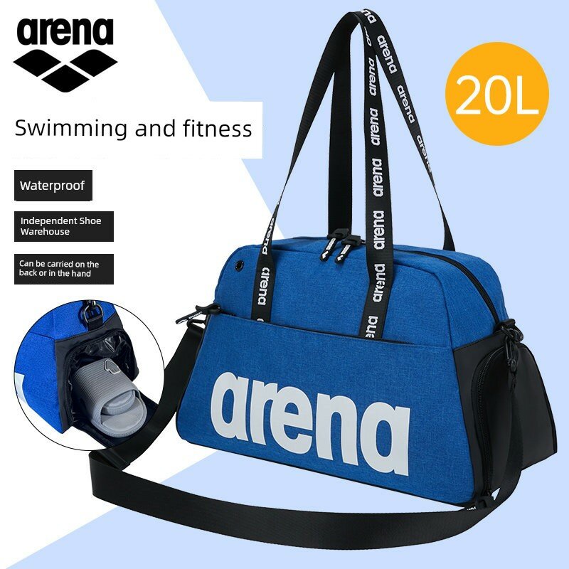 Arena 3700 Спортивная водонепроницаемая сумка для плавания с разделением сухого и мокрого, синяя для детей,