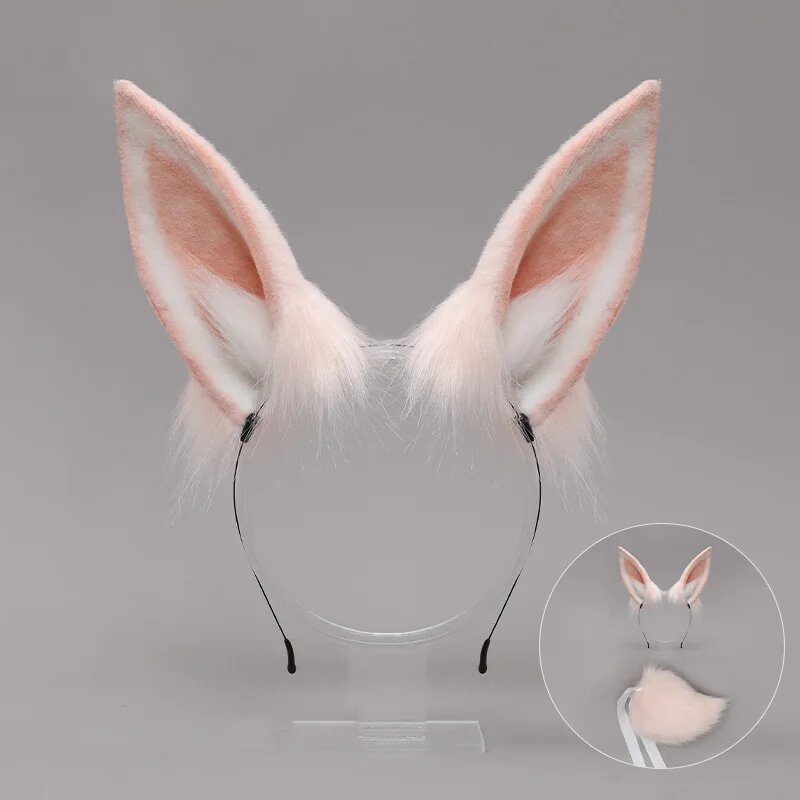 Пушистые ушки кролика Pink Ears на повязку