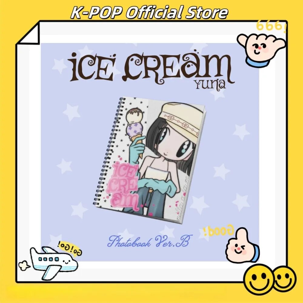 Альбом YUNA (ITZY) 'Ice Cream' 1st Mini. B, фотоальбом, открытка