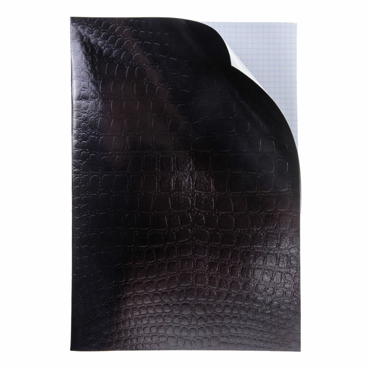 Тетрадь общая 96л, А4 Hatber "Metallic. Черная", клетка, скрепка, бумвинил, тиснение Croco (96Т4бвВ3)
