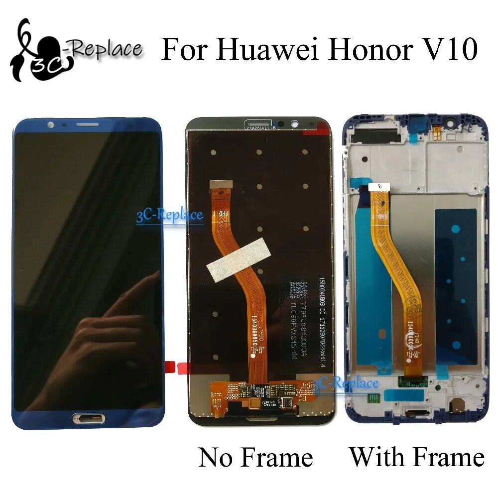 Для Huawei Honor V10 View 10 BKL-AL20 BKL-AL00 BKL-AL09: Дисплей LCD с тачскрином Orig Blue no Frame