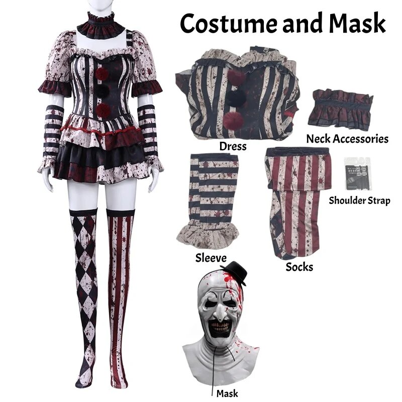 Женский Костюм Клоуна L, Costume and Mask