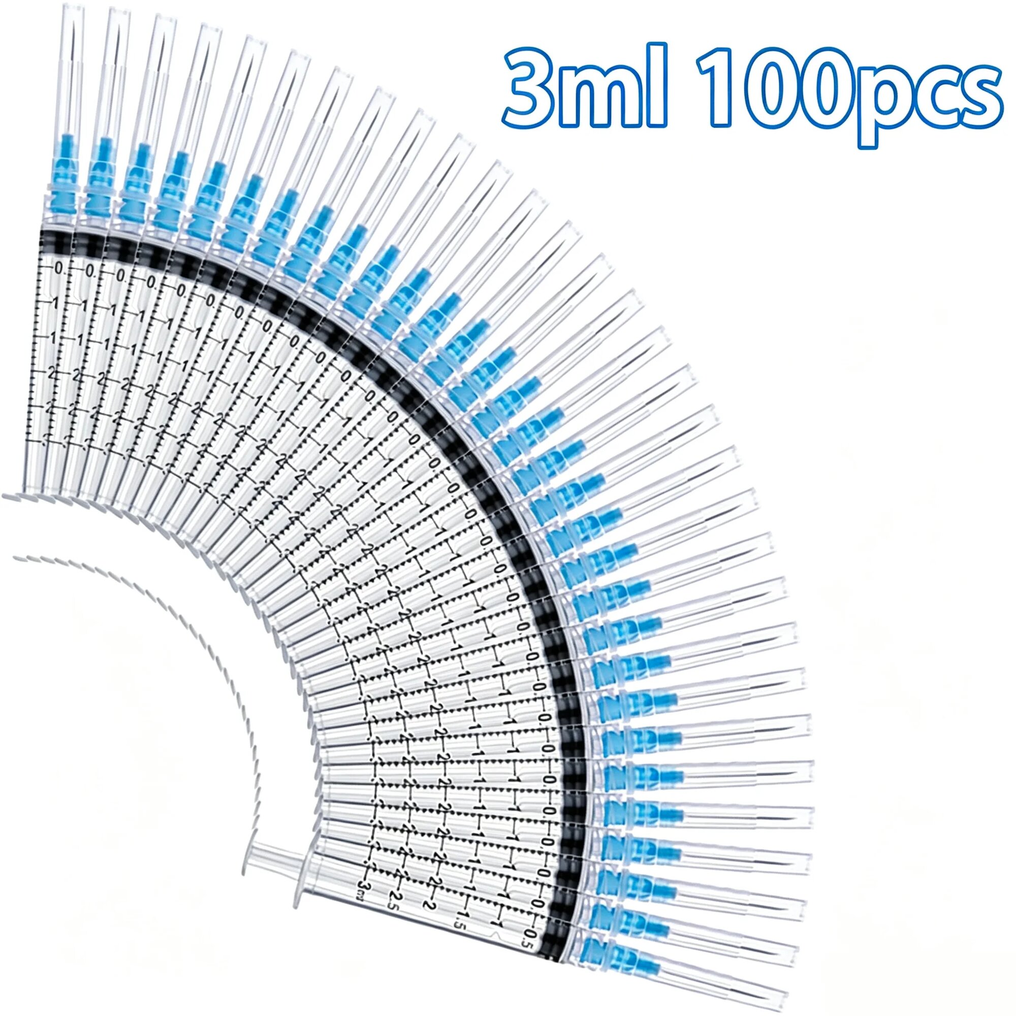 Набор дозирующих шприцев 3 мл Luer Lock 36/70/100 шт. 100pcs