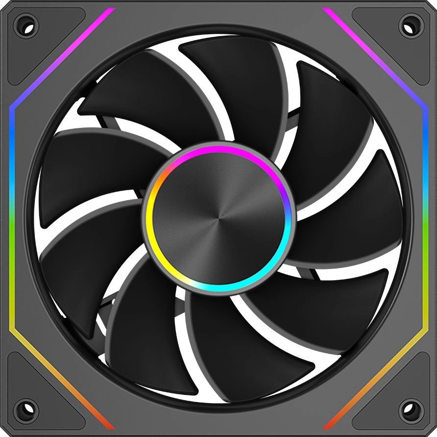 Вентилятор PCCOOLER FG120R Reverse, 120мм, 4-pin, 1800об/мин, 15 - 28.4 дБ, ARGB, черный, Ret (fg120r argb bk)