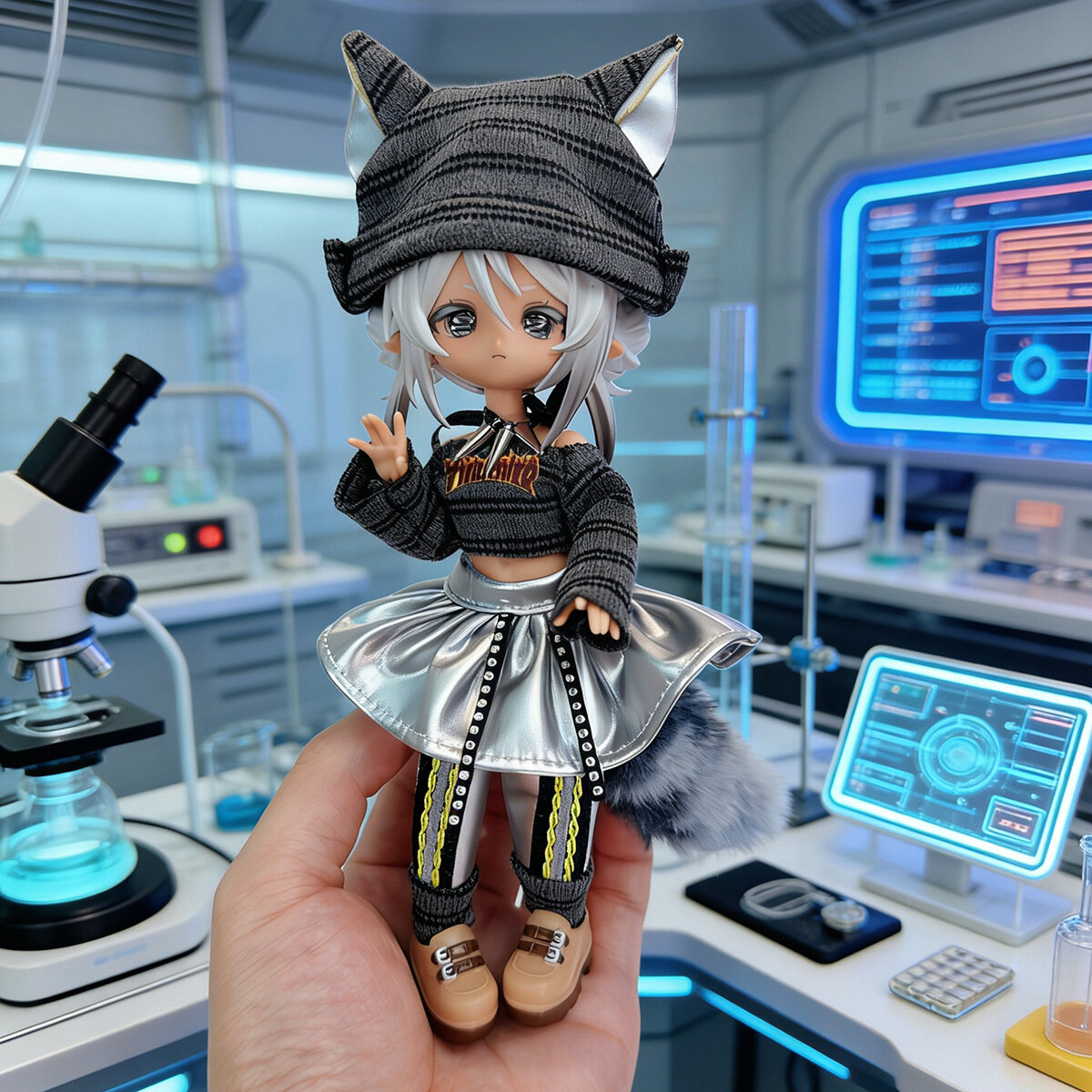 Девушка с серебряными крыльями будущее одежда для кукол OB11 BJD 1/8 1/12, Костюм для кукол, Наряд, Аксессуары