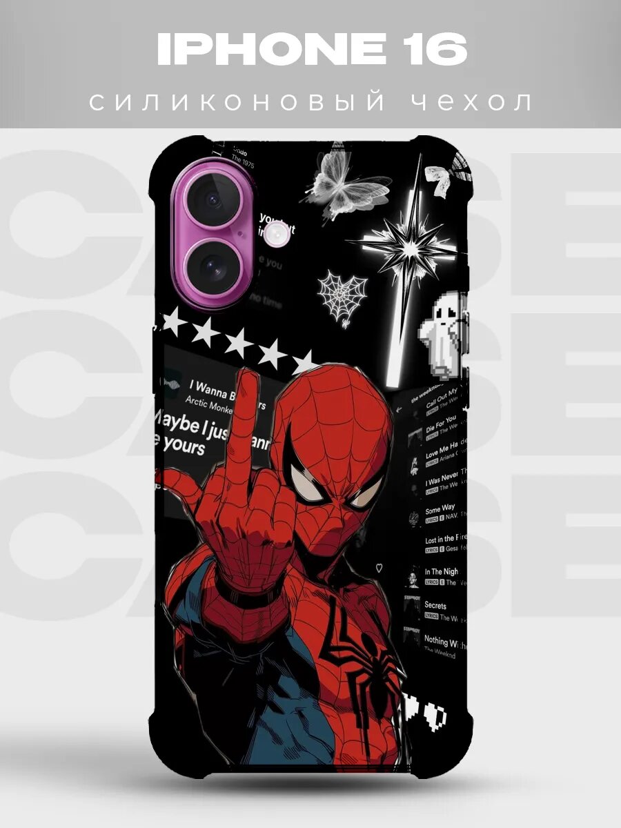 Чехол на iPhone 16 Человек-паук spider man человек паук