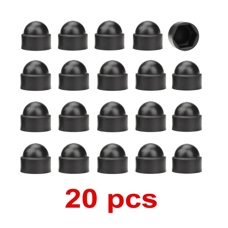 20шт Черные колпачки на гайки M12 x 18