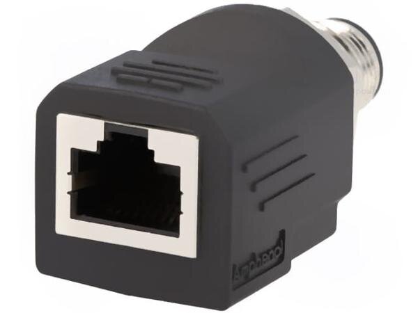 Адаптер AMPHENOL RJS-12D04FM-LS8001 гнездо RJ45 М12 "папа" код D-Ethernet PIN: 4 прямой 1 шт