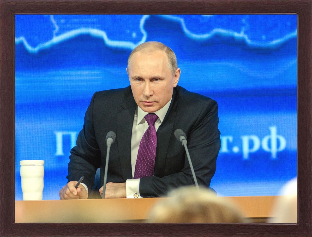 Портрет Владимира Путина, 21х30 см. на холсте, в раме
