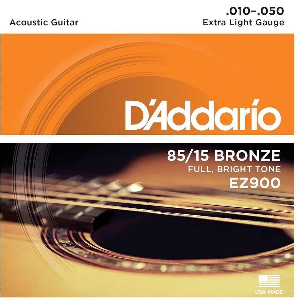 Струны для акустической гитары D'addario EZ900 (калибр 10-50), комплект струн 85/15 бронза