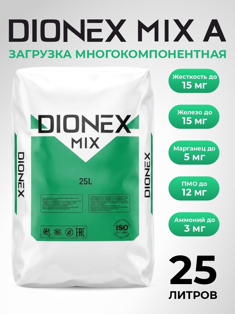 Загрузка для фильтра умягчения воды DIONEX MIX А (ионнобменная смола - многокомпонентная); премиум класса для очистки питьевой воды в системах очистки и фильтрации