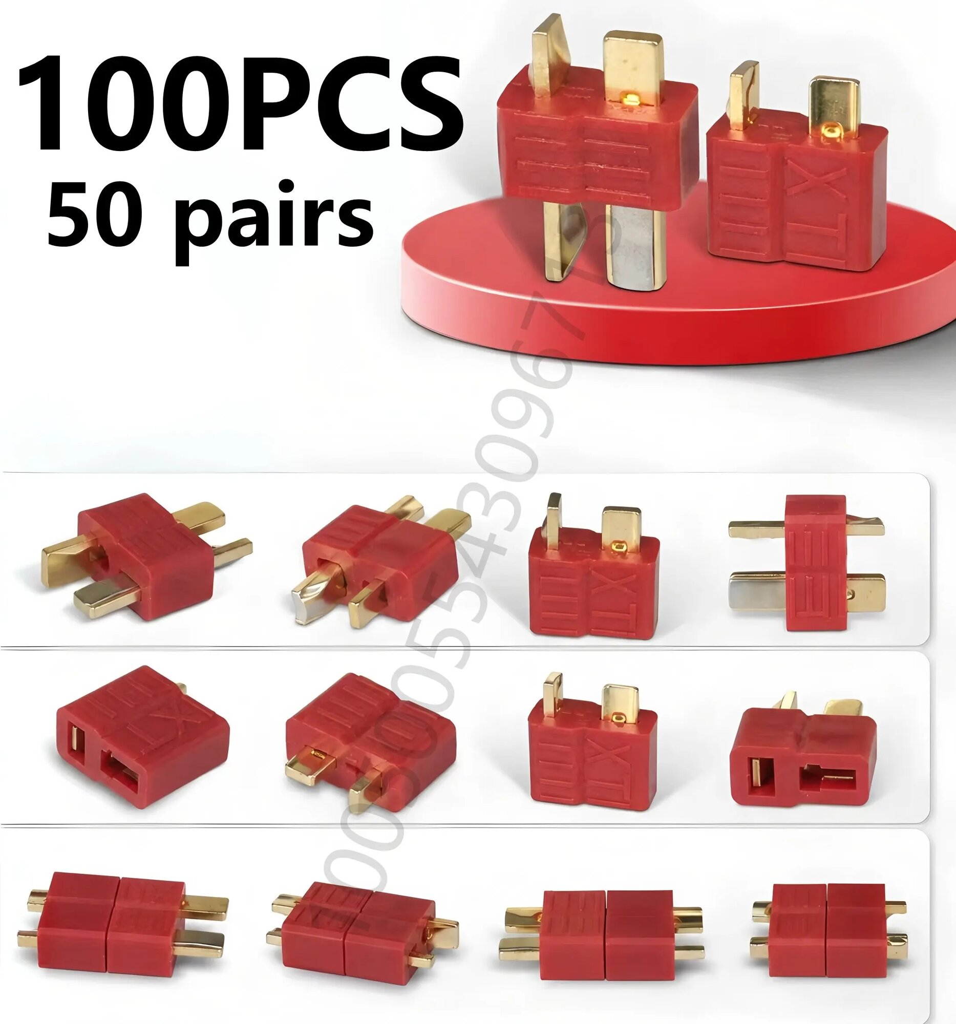 Противоскользящие штекера Deans T-образный разъем для RC Lipo батареи 20pair