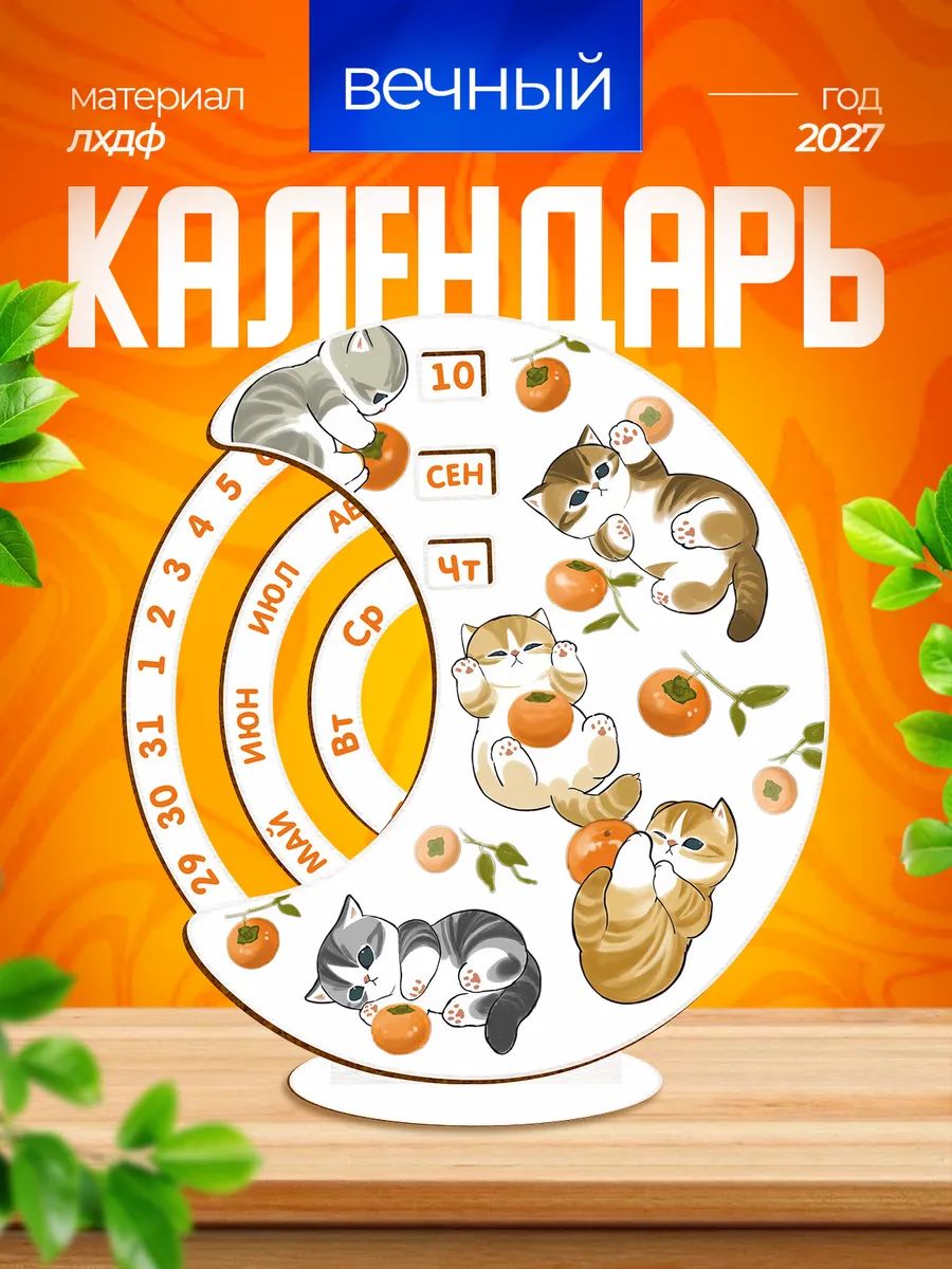 Вечный календарь милые коты
