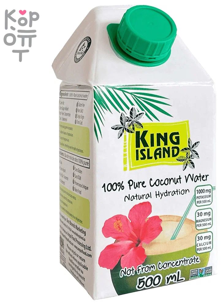 Кокосовая вода без сахара KING ISLAND 500 мл. х 12шт