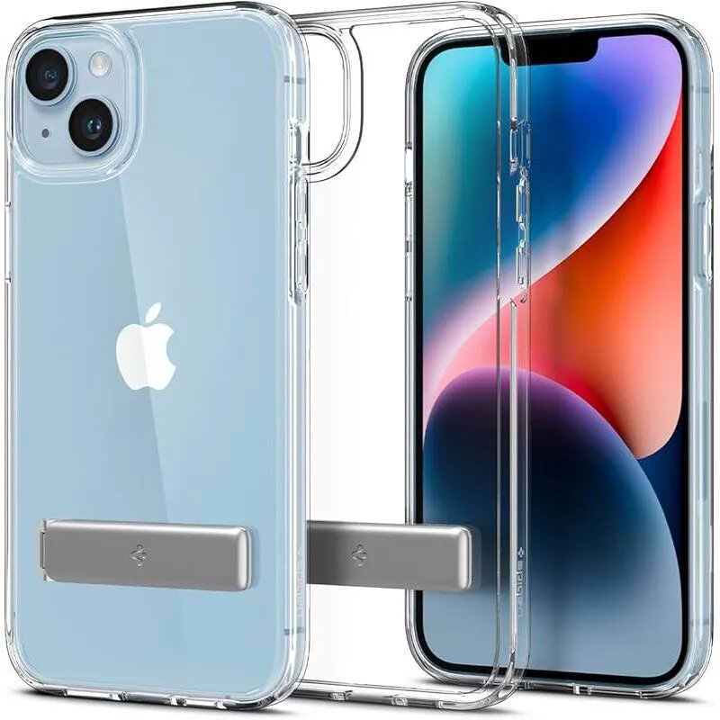 Чехол для мобильного телефона Spigen iPhone 15 Plus Ultra Hybrid S с кронштейном военного класса, защитный чехол от пожелтения, кристально чистый
