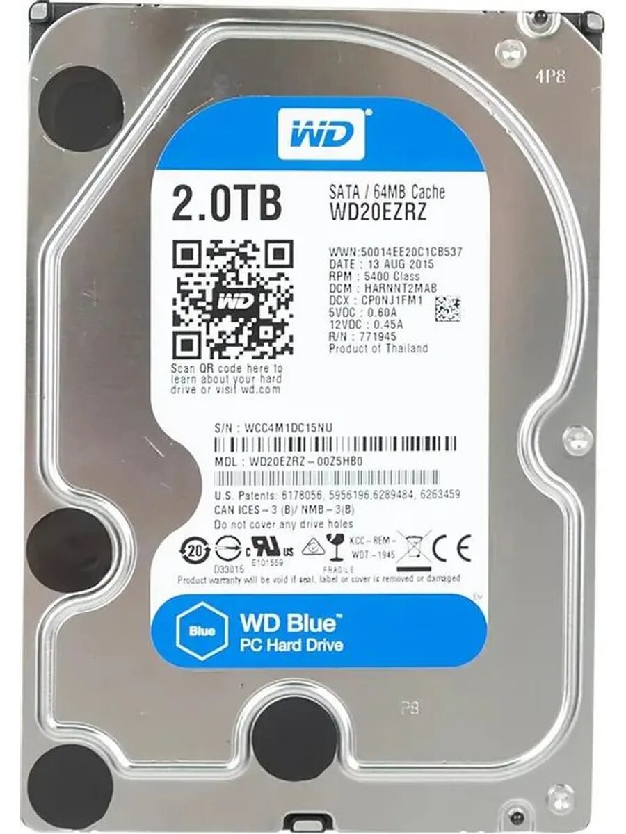 2 ТБ Жесткий диск Blue WD20EZRZ - 5400 оборотов/мин
