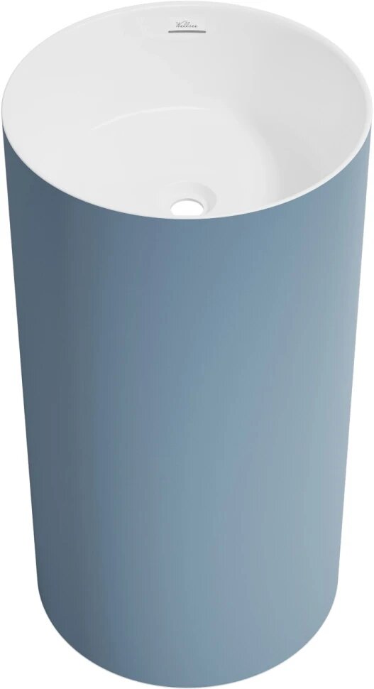 Раковина Wellsee Chalice Perfection 230621000 45x45 см, напольная, белый/светло-синий матовый