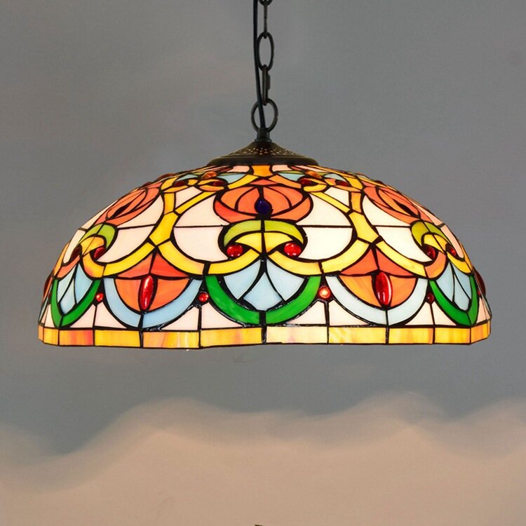 Outiffany Light Роскошный Витраж Из Стекла Бар Клуб Ресторан Художественная Люстра 40 СМ Персиковое Сердце Люстра Из Бисера