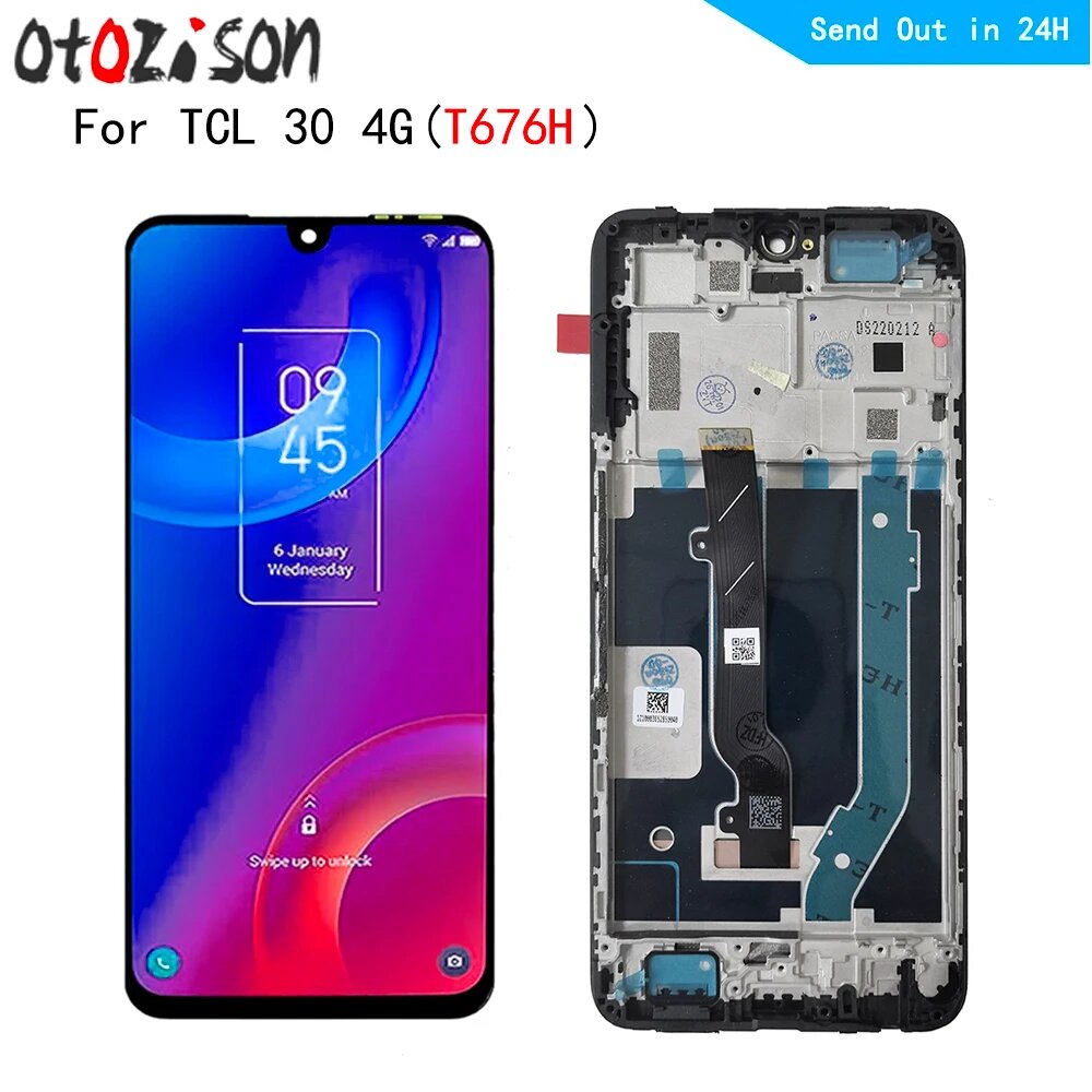 Для TCL 30 5G T776H ЖК-экран для TCL 30 4G T676H ЖК-экран сенсорной панели дигитайзер 4G Black Frame
