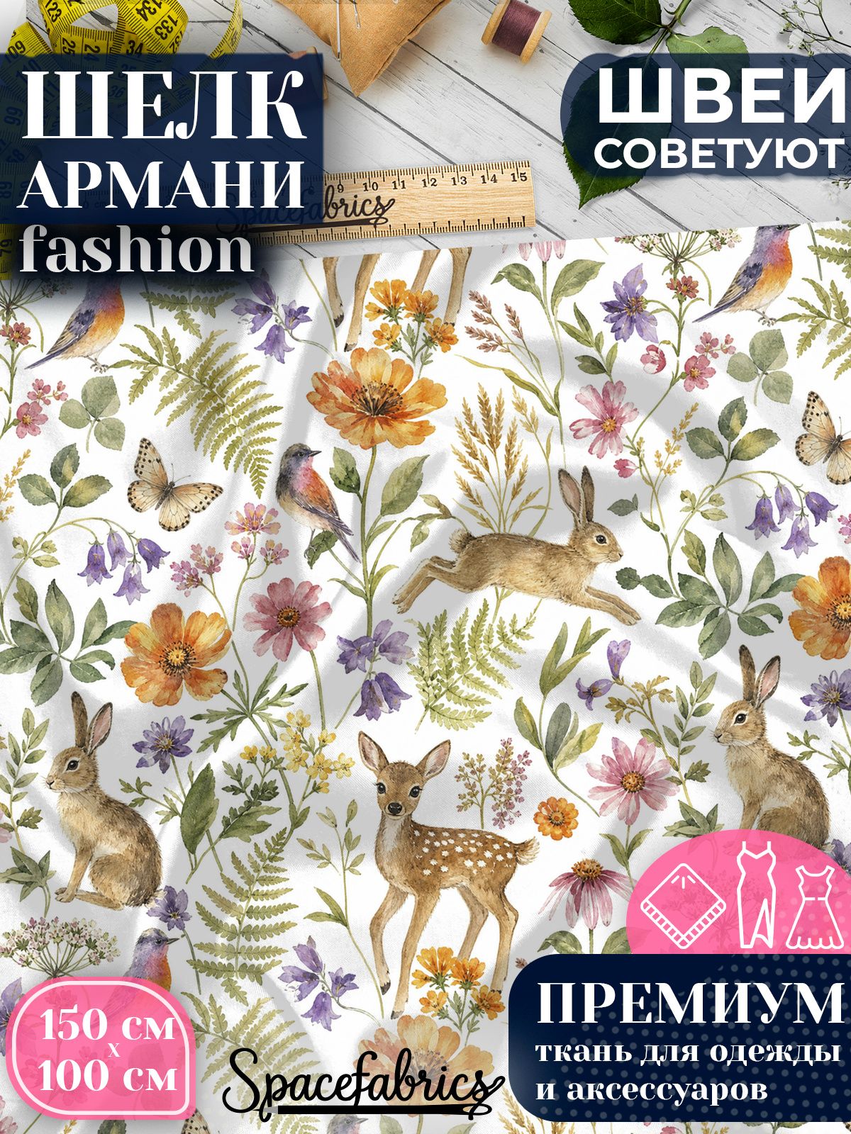 Ткань для шитья шелк Армани, искусственный атлас шелк для костюмов, платьев, юбок с принтом