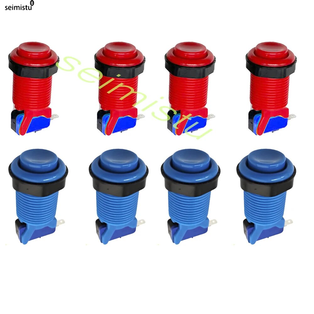 Кнопки Happ для джойстика Neo Geo 28мм 8 pcs blue-red