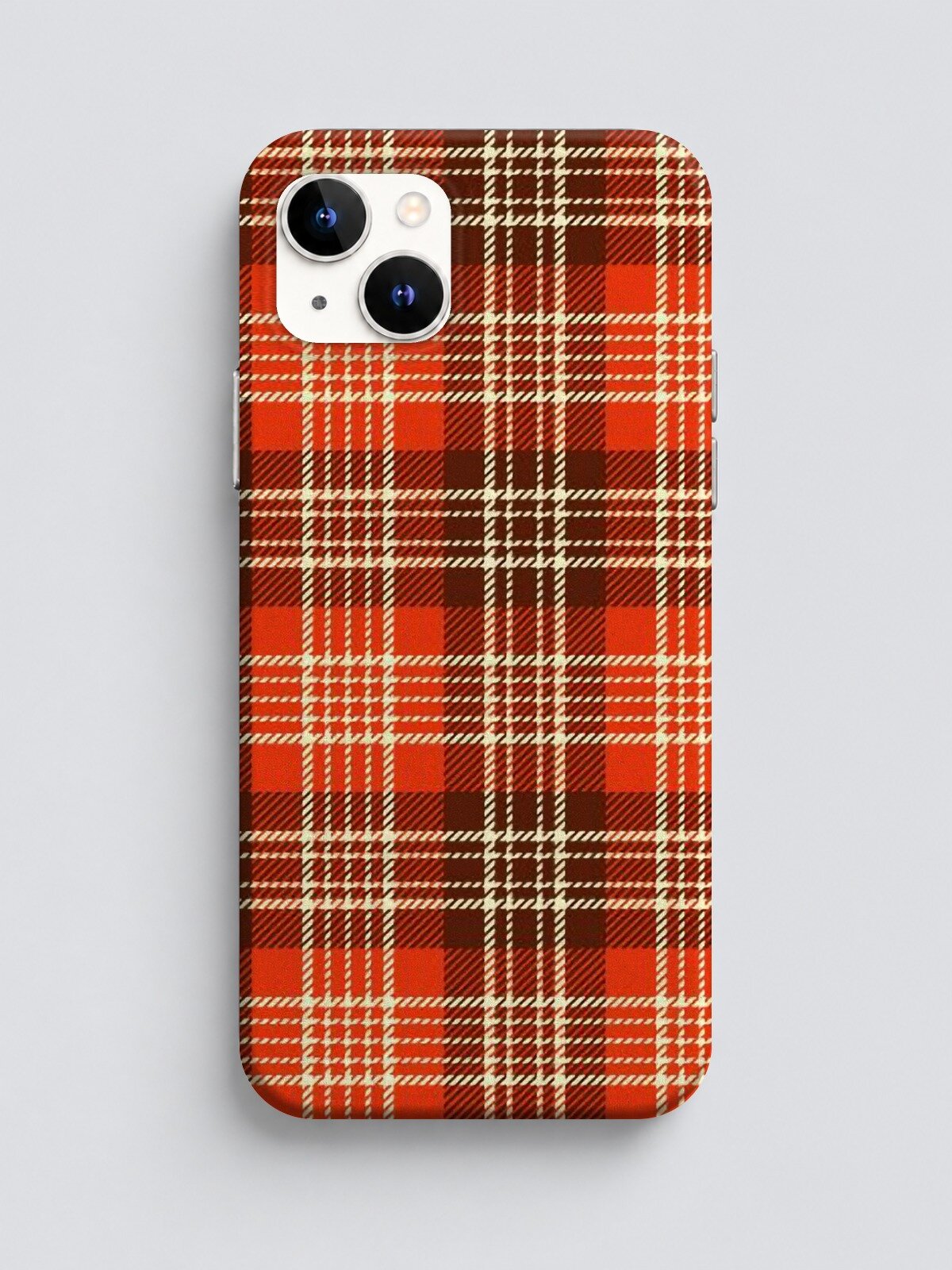 Прозрачный чехол на iPhone 13 шотландская клетка