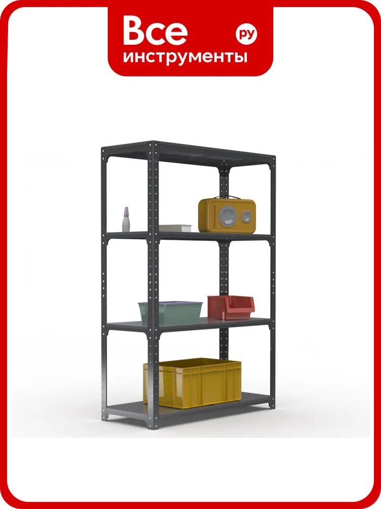 Стеллаж ООО Металекс Kit Comfort 1800х1500х600 4-е полки (Серый) / 202881