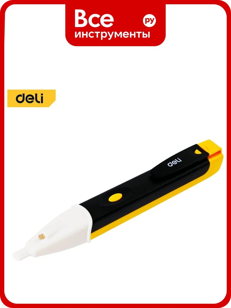 Бесконтактный детектор напряжения DELI DL8008 (90-1000В, функция фонарика, батарейки в комплекте) 133442