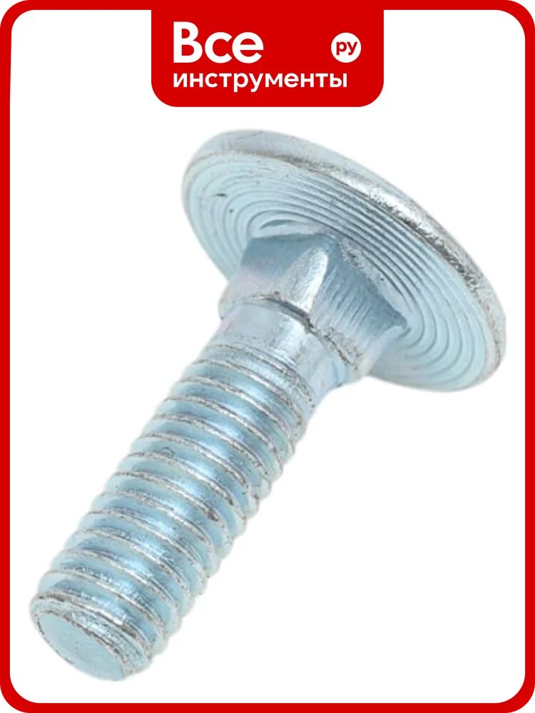 Мебельный болт STEELREX DIN 603, цинк, М6x20 мм, 100 шт. 0213006020B400010032, Изготовлен из стали
