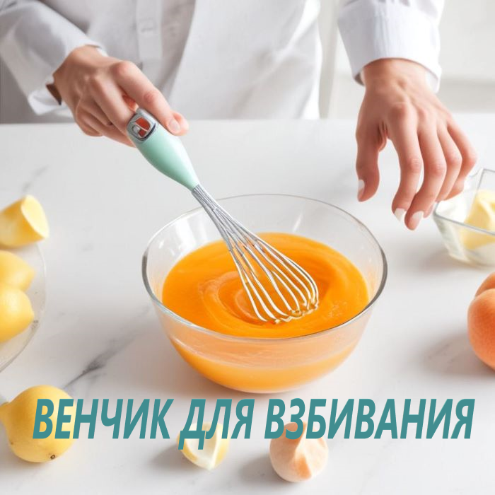 Венчик для взбивания яиц, сливок, манной каши. Ручной кухонный взбиватель . Кулинарный вспениватель молока. Loloki