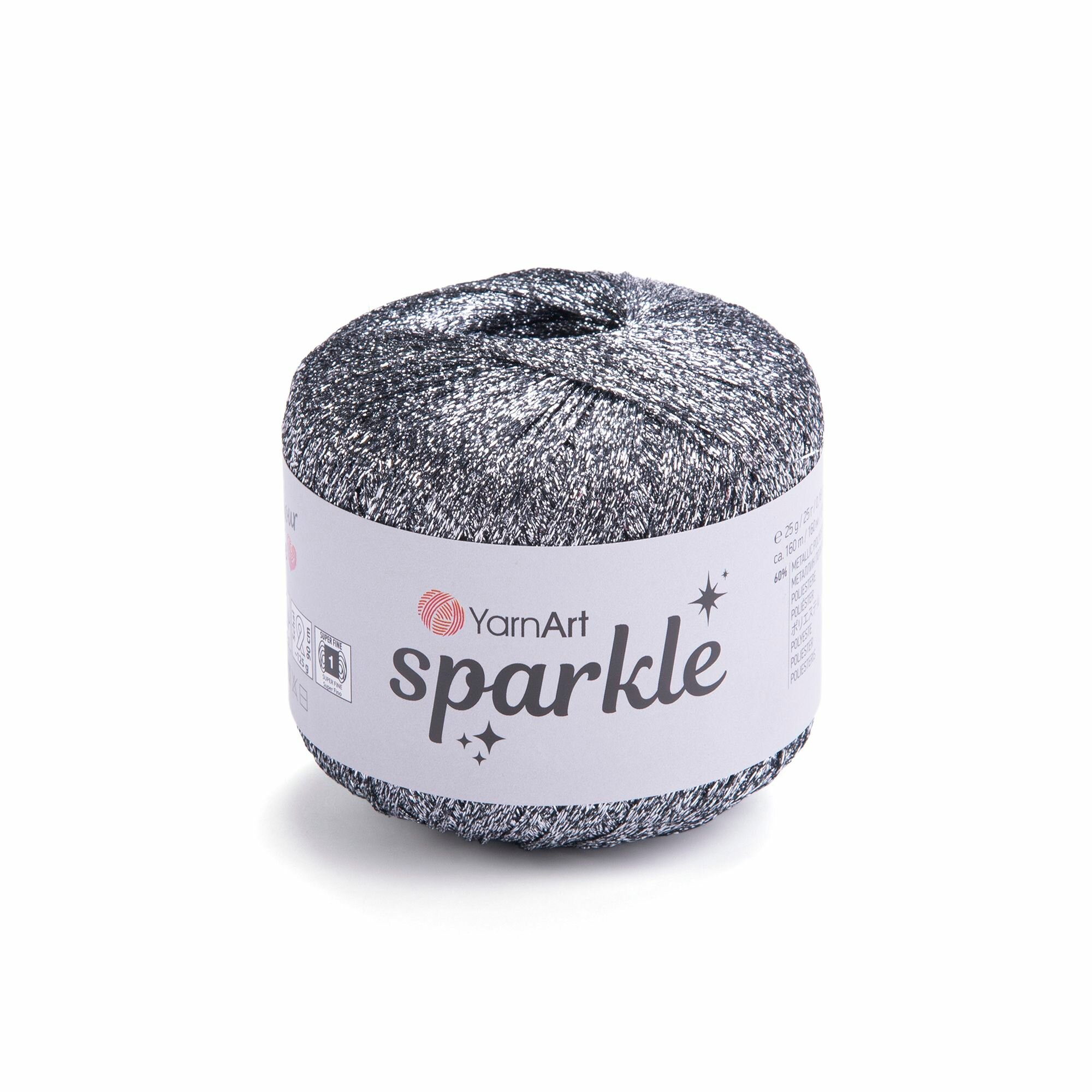 Пряжа Спаркл (Sparkle Yarnart) упаковка 6 мотков 25 г. 160 м. цвет 1303 т. серебро