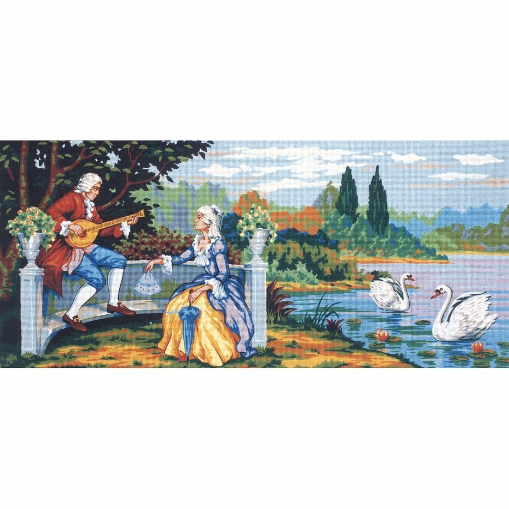 Канва GOBELIN DIAMANT "Песни любви", жесткая, с рисунком