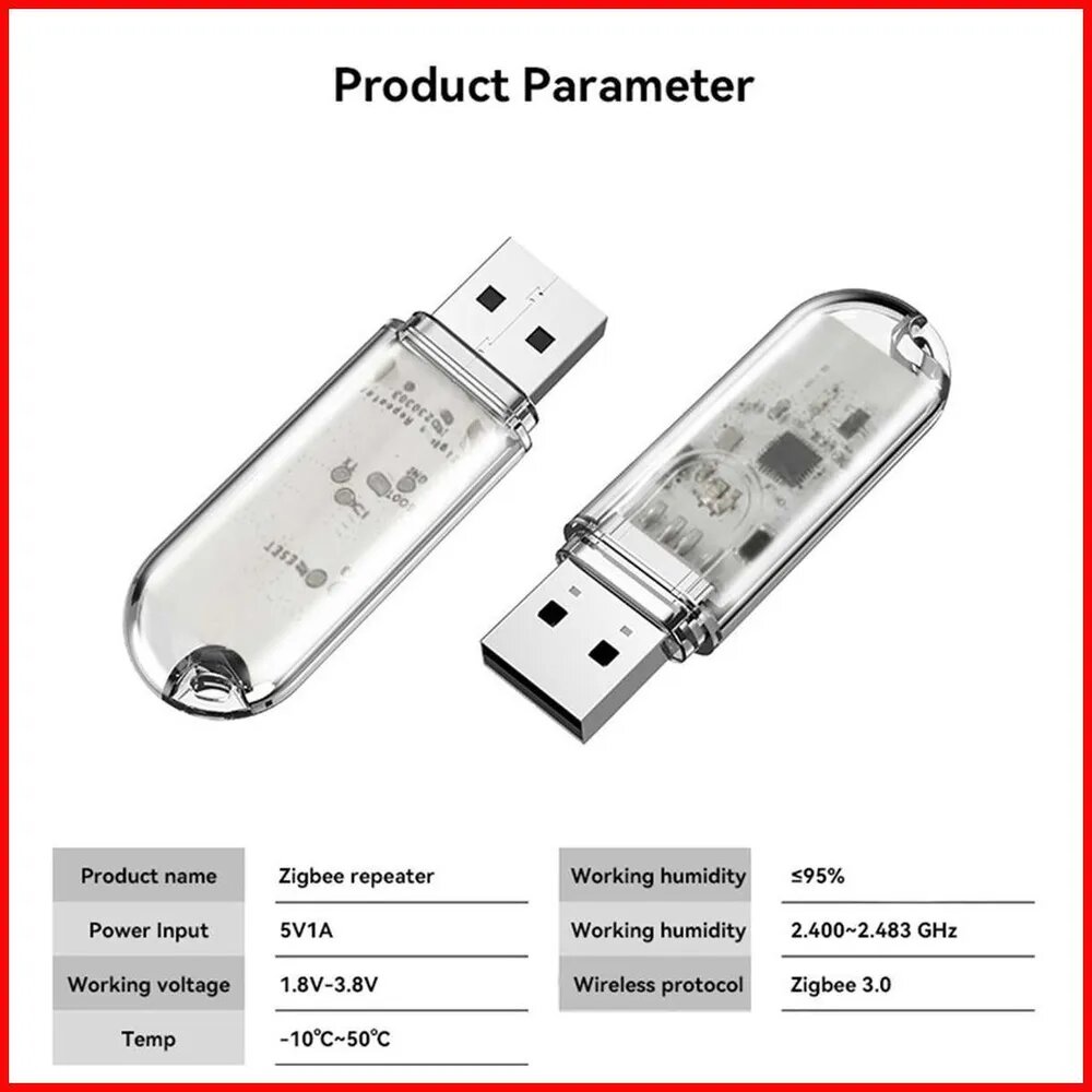1шт. Ретранслятор сигнала ZigBee 3.0 USB-удлинитель