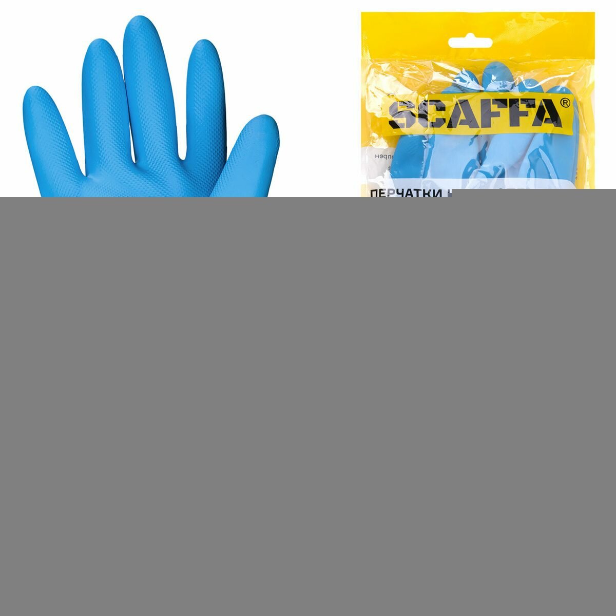 Перчатки латексно-неопреновые Scaffa "Спектр", КЩС-1, хлопчатобумажное напыление, размер 9, L (00-01017727)
