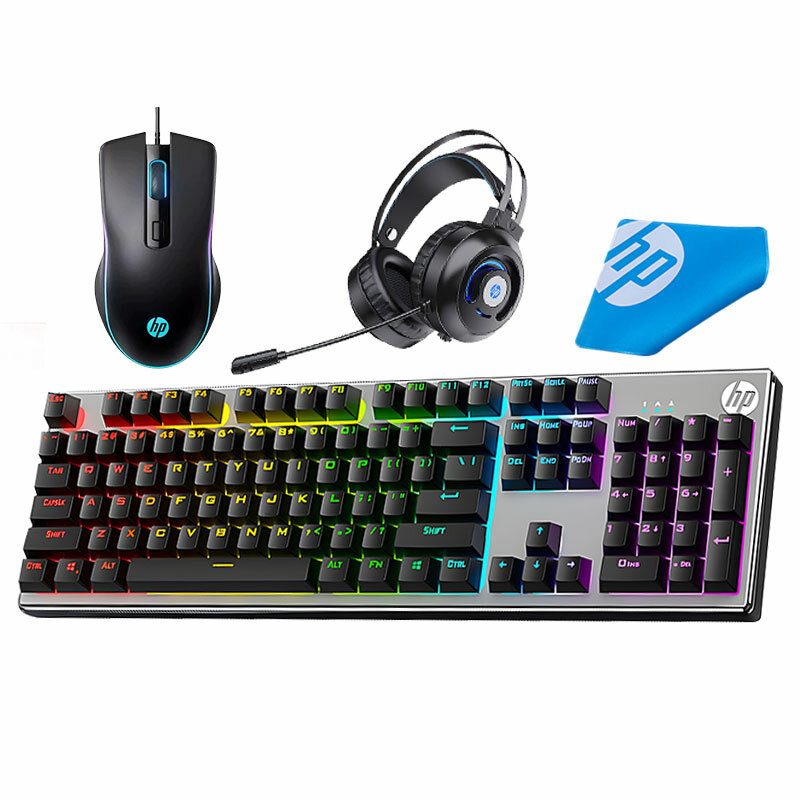 Комплект клавиатуры и мыши HP K500Y Black + Gare Gaming Mouse + Gaming Headset + Mouse Pad, черный