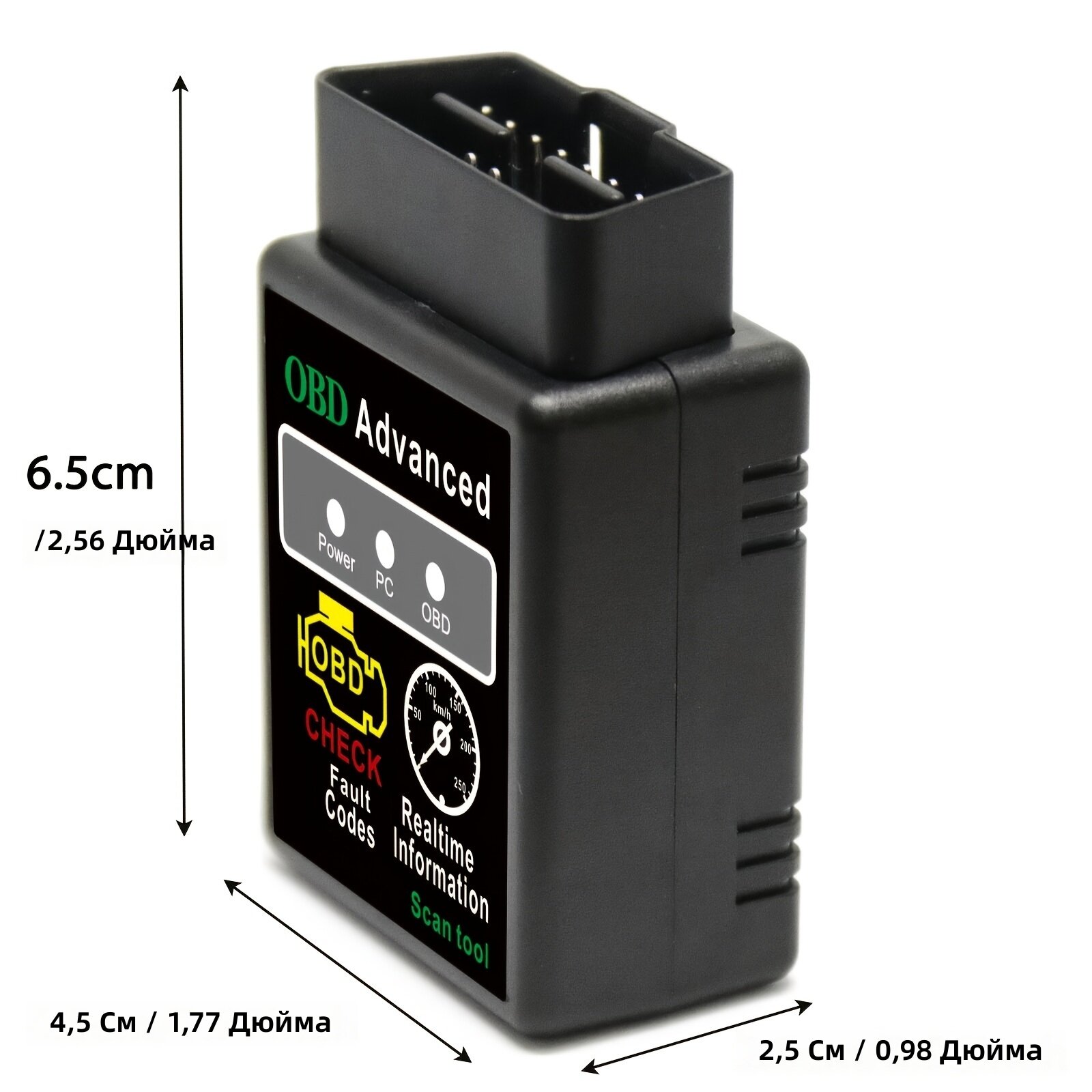 Беспроводной сканер OBD2, авто код-детектор, автоматическое подключение, мониторинг данных в реальном времени, совместимость с iOS/Android, для всех автомобилей OBDII, без батареек, черный
