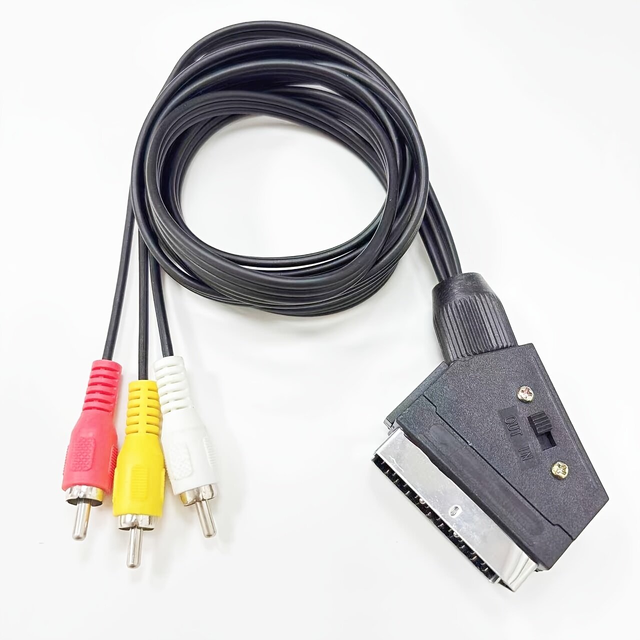 1 шт. Кабель SCART на 3 RCA (тюльпан), 21-контактный, евростандарт, аудио/видео для компонентного переключения