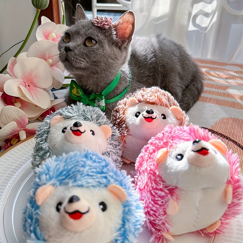 Плюшевая игрушка в виде ёжика для кошек и собак, 1 шт, случайный цвет