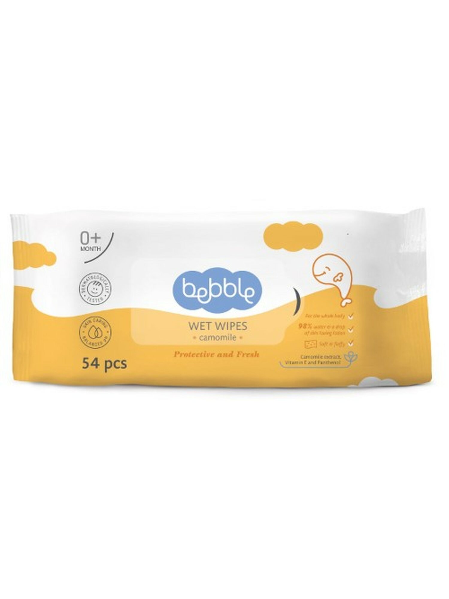 BEBBLE WET WIPES влажные салфетки N54 — Салфетки влажные для детей - 54 шт в уп.