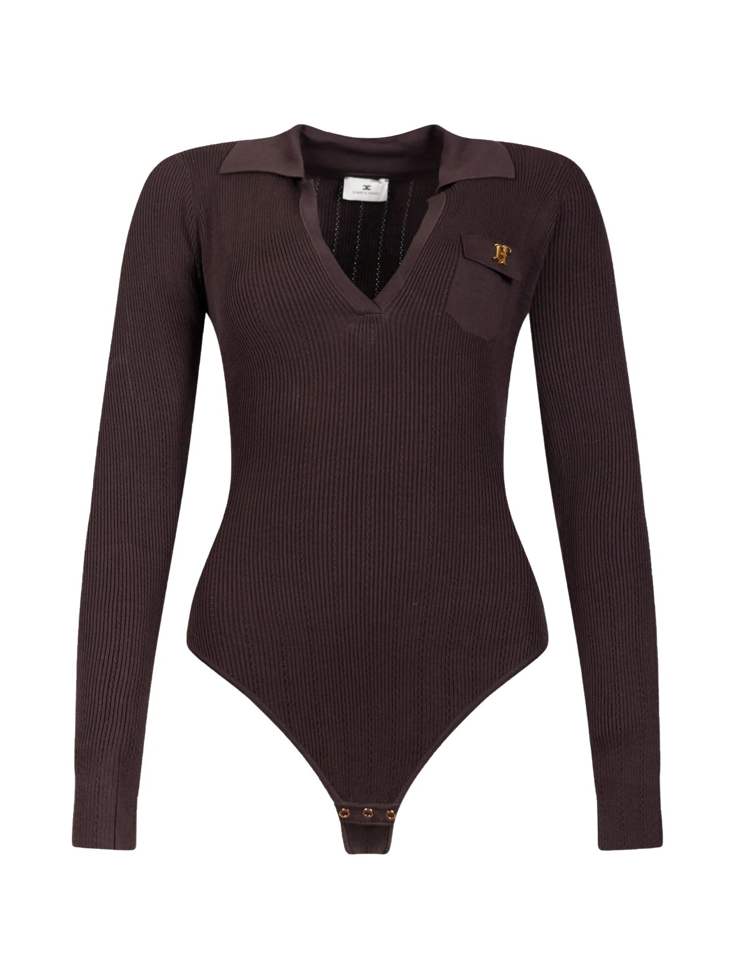Боди бельевое Elisabetta Franchi Knit bodysuit with openwork embroideries