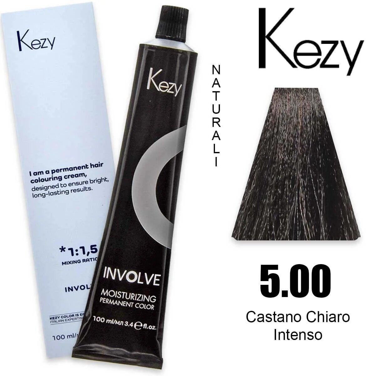 KEZY Стойкая крем-краска светлый каштан глубокий 5.00 INVOLVE, 100 мл