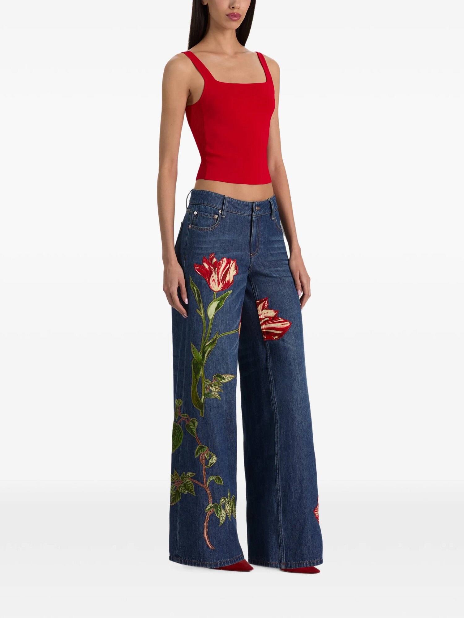 Топ Alice+Olivia Devin square-neck top, размер 32 — фото 1