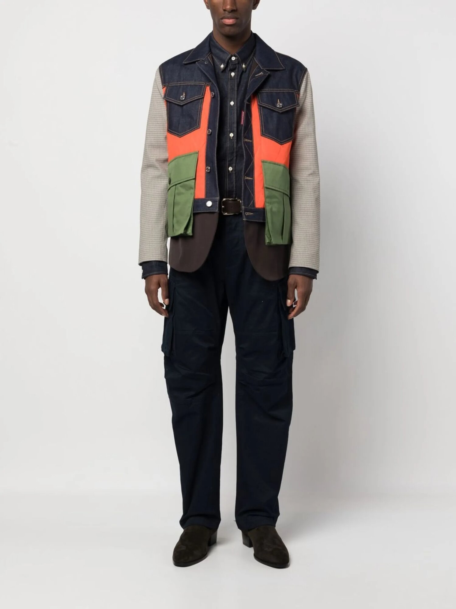 Куртка DSQUARED2 Patchwork buttoned jacket, размер 46 — фото 1