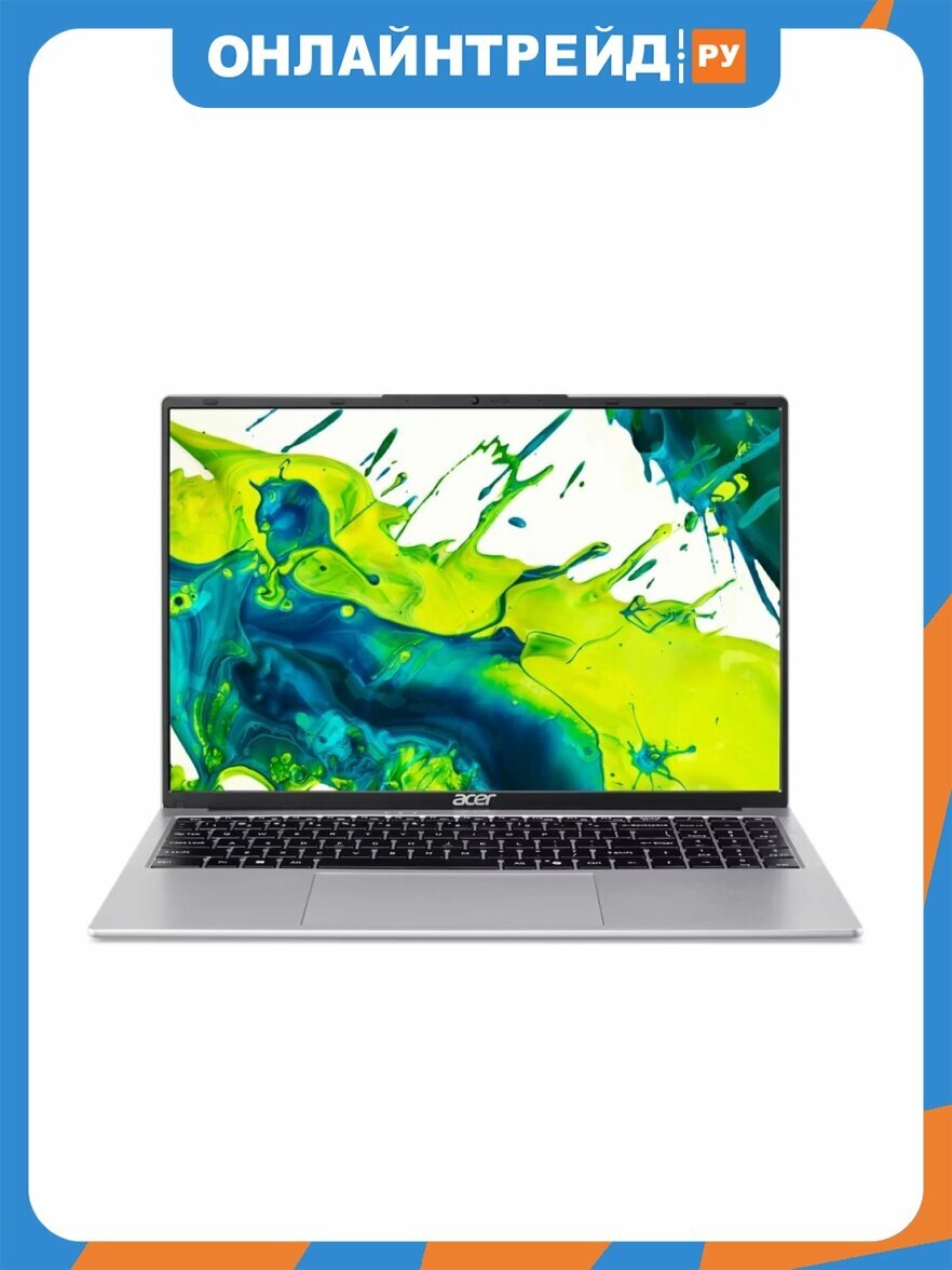 Ноутбук Acer Aspire Lite 16 AL16-54P-37J9 16", IPS, Intel i3-1305U 1.6ГГц, 5-ядерный, 8Гб DDR5, 256Гб SSD, Intel UHD Graphics, DOS, серебристый (NX. JN0EM.001)