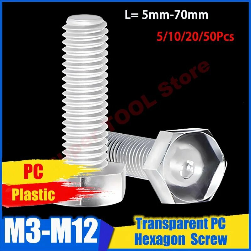 Прозрачные пластиковые винты GooBetter M3-M12 5-50 шт. M5x40mm(20Pcs)