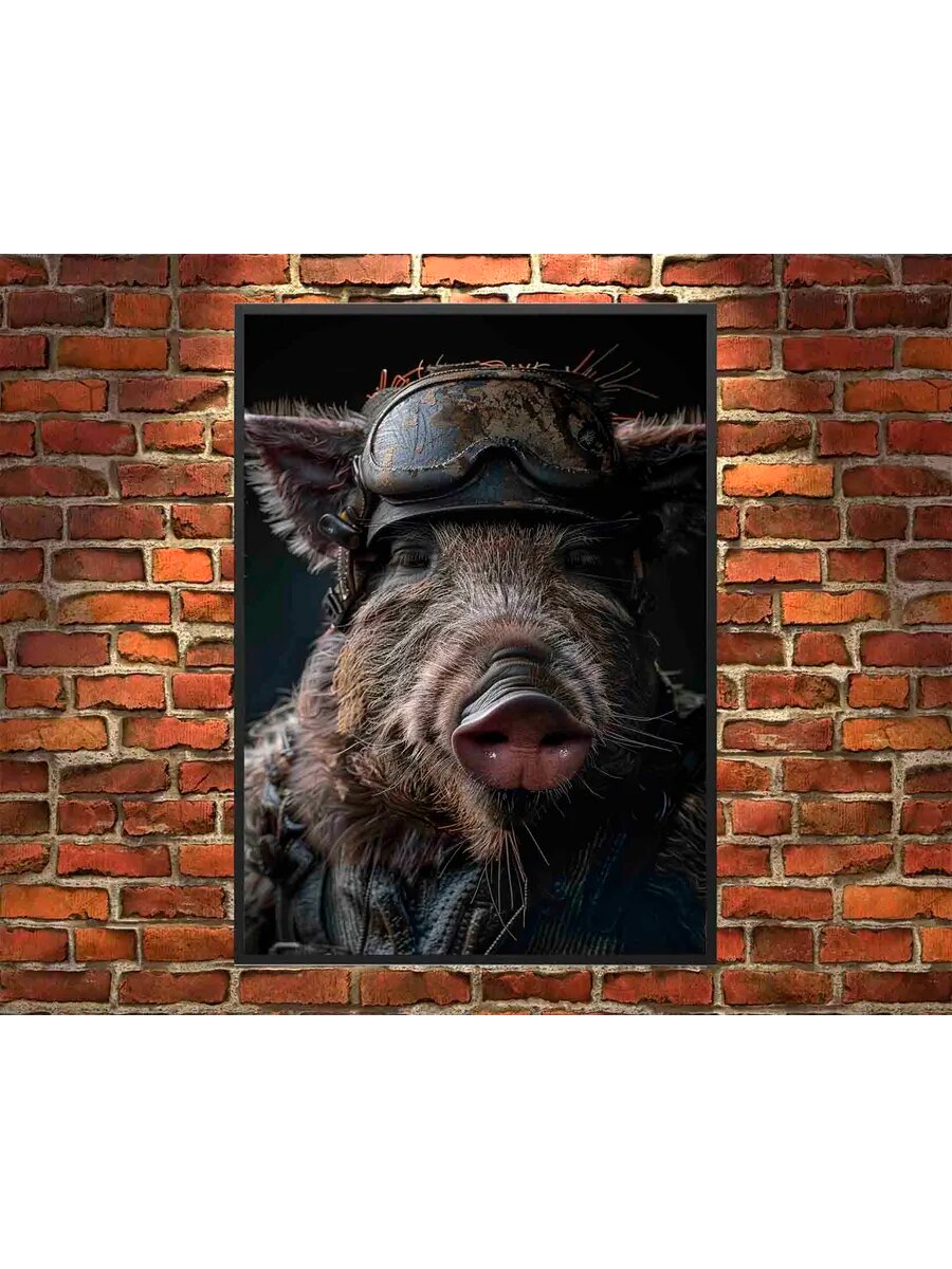 Дикий кабан-строитель животных 1, Плакат 30x42см