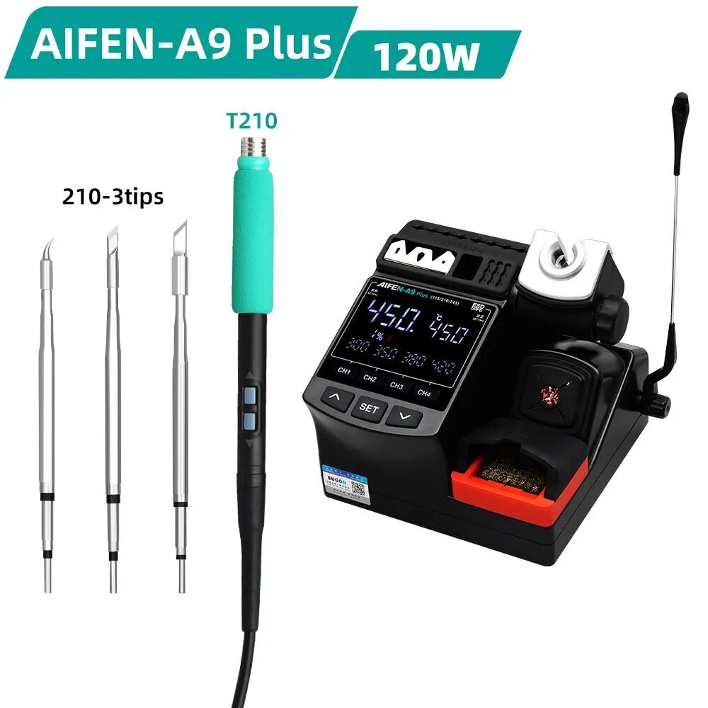Паяльная станция AIFEN A9 Plus, совместимая с ручкой паяльного жала 210/245/115
