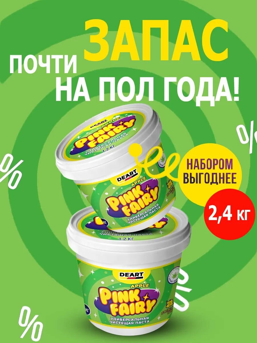 Чистящая паста розовая средство Pink Fairy для уборки 2,4кг
