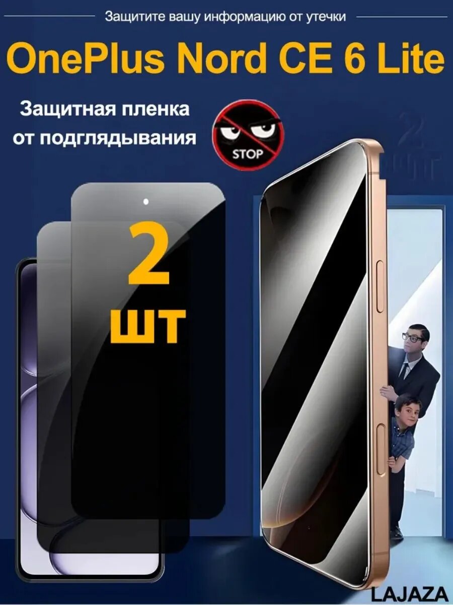 2 шт. антишпион стекло для OnePlus Nord CE 6 Lite - 30° защита, высокое содержание глинозема, комфорт в руке