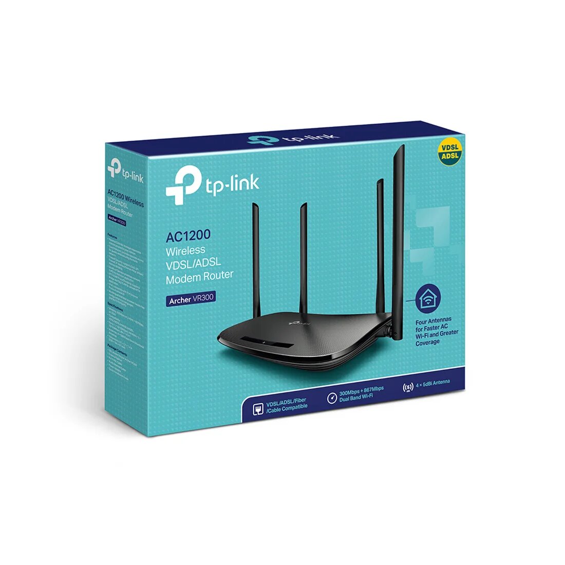 Точка доступа TP-Link VR300, беспроводная, Wi-Fi, 867 Mbps, черная